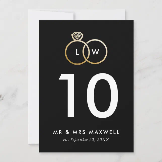 Modern Golden Wedding Rings Table Number | Zazzle