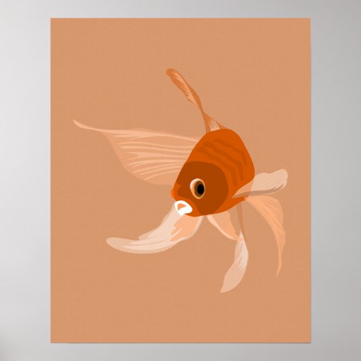 Modern goldfish simple minimal vector illustration poster | Zazzle
