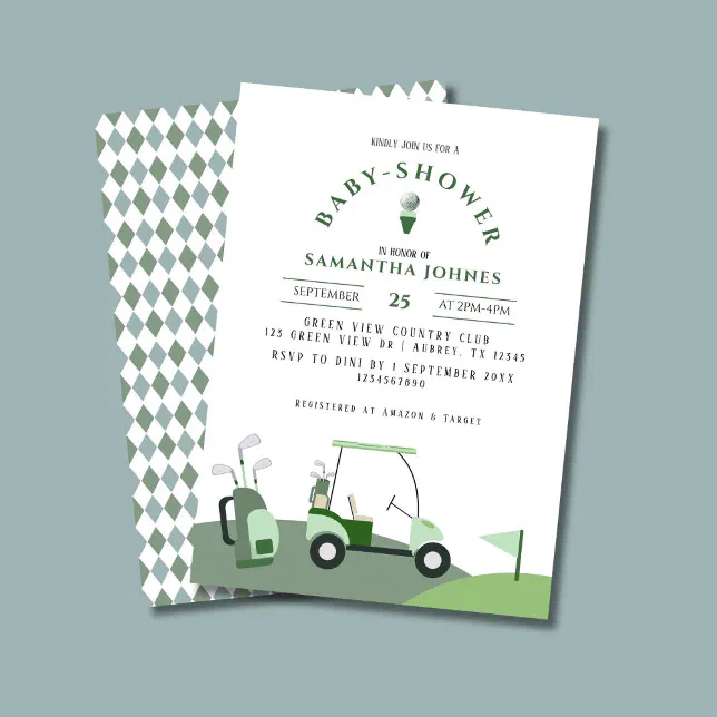 Modern Golf Baby Shower Invitation | Zazzle