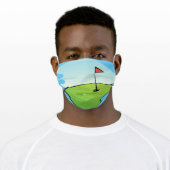 Modern Golf Green Hole In One Golf Ball Adult Cloth Face Mask | Zazzle