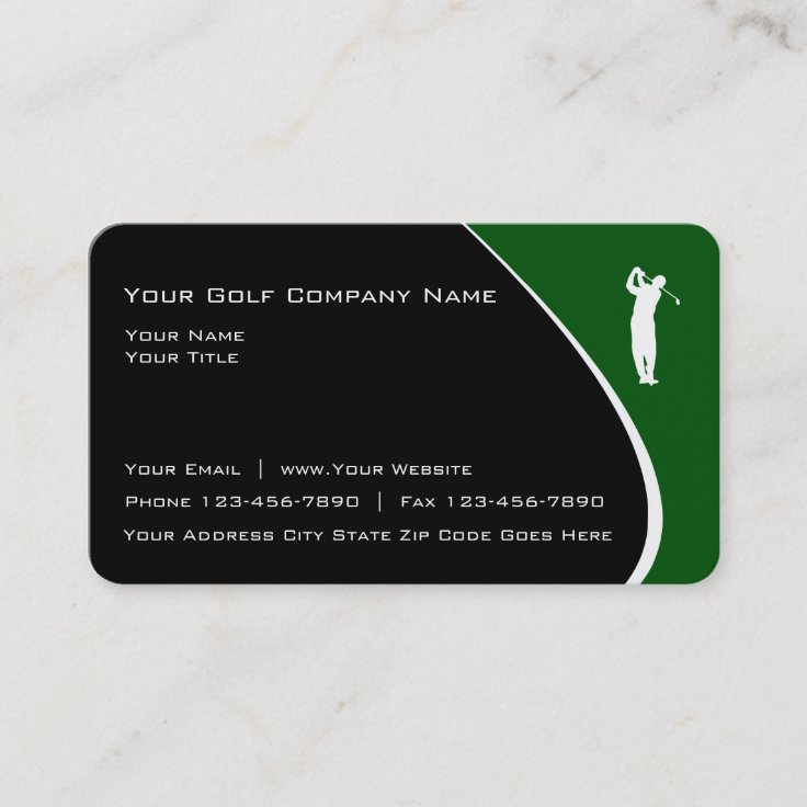 Modern Golf Theme Business Cards | Zazzle