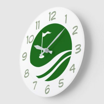 Modern Golf Theme Men's Wall Decor Clocks | Zazzle