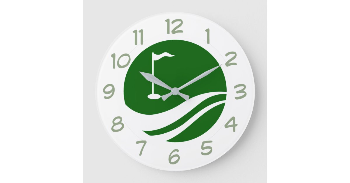 Modern Golf Theme Men's Wall Decor Clocks | Zazzle