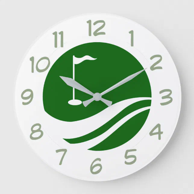 Modern Golf Theme Men's Wall Decor Clocks | Zazzle