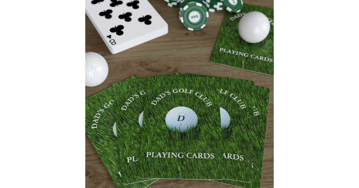 Modern Golfer Dad's Golf Club Playing Cards | Zazzle