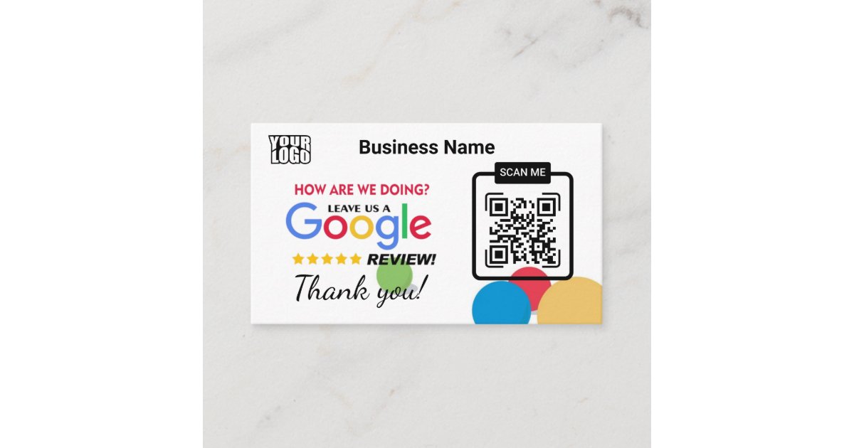 Modern Google Review Business Card Template | Zazzle