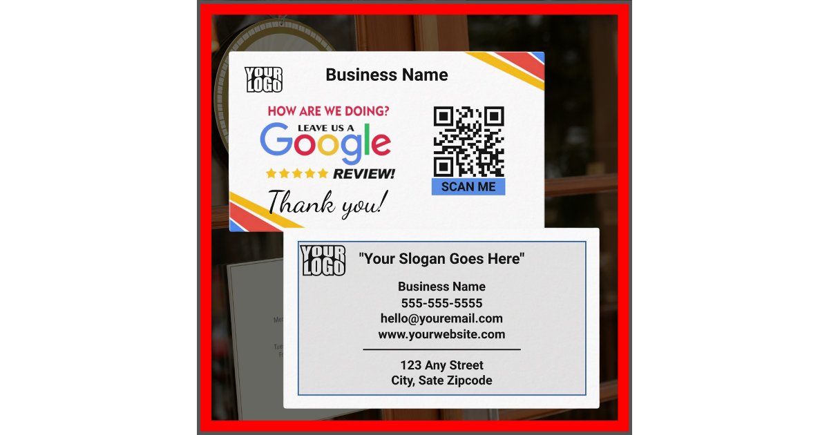 Modern Google Review W/ QR Code Link Template Business Card | Zazzle