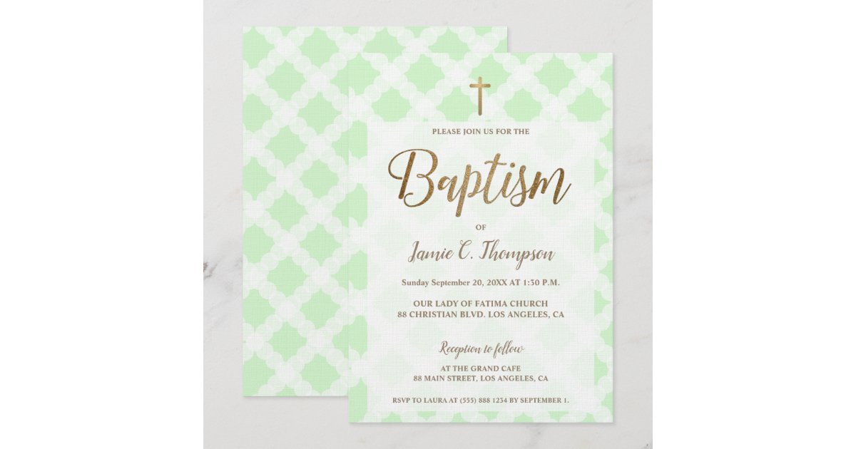 "Modern Grace" - Chic Baptism Invitation | Zazzle