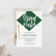 Modern GRAD Cap Green Gold Photo Graduation Party Invitation | Zazzle