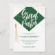 Modern GRAD Cap Green Gold Photo Graduation Party Invitation | Zazzle