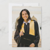 Modern GRAD Cap Red Gold Photo Graduation Party Invitation | Zazzle