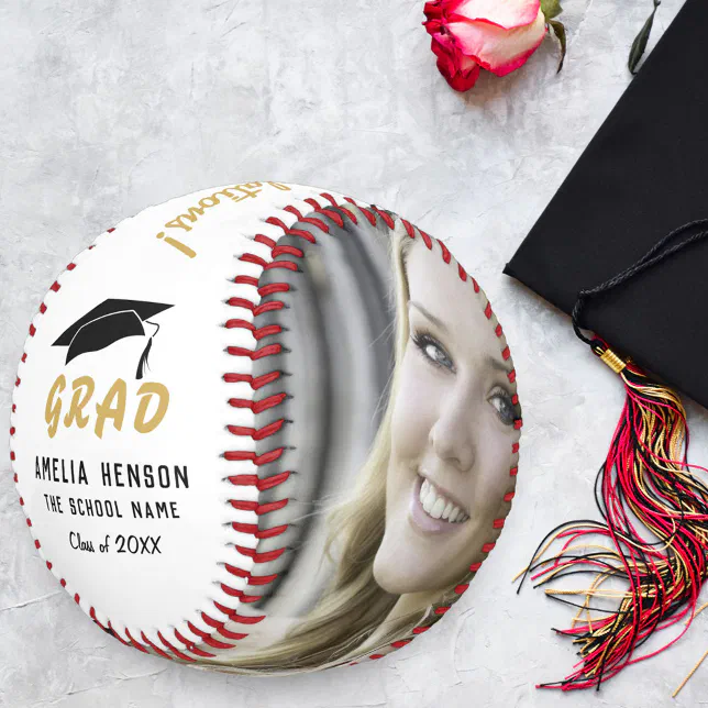 Modern Grad Congratulations Graduation Photo Baseball | Zazzle