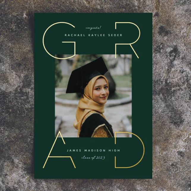 Modern Grad Foil Invitation | Zazzle