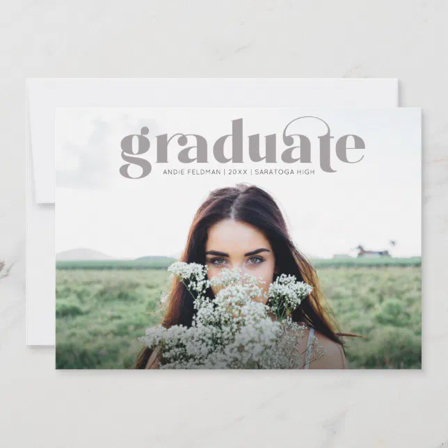 Modern Grad Full Photo Graduation Announcement | Zazzle