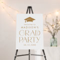 Modern Grad Gold Graduation Party Welcome Sign | Zazzle