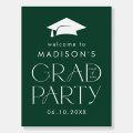 Modern Grad Green Graduation Party Welcome Sign | Zazzle