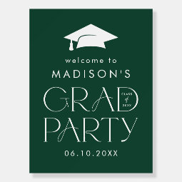 Modern Grad Green Graduation Party Welcome Sign | Zazzle