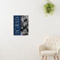 Modern Grad Navy 3 Photo Graduation Party Sign | Zazzle