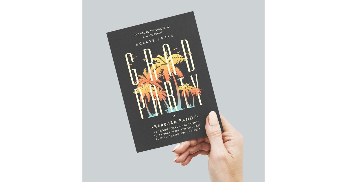 Modern Grad Party Summer Graduation Party Invitation | Zazzle