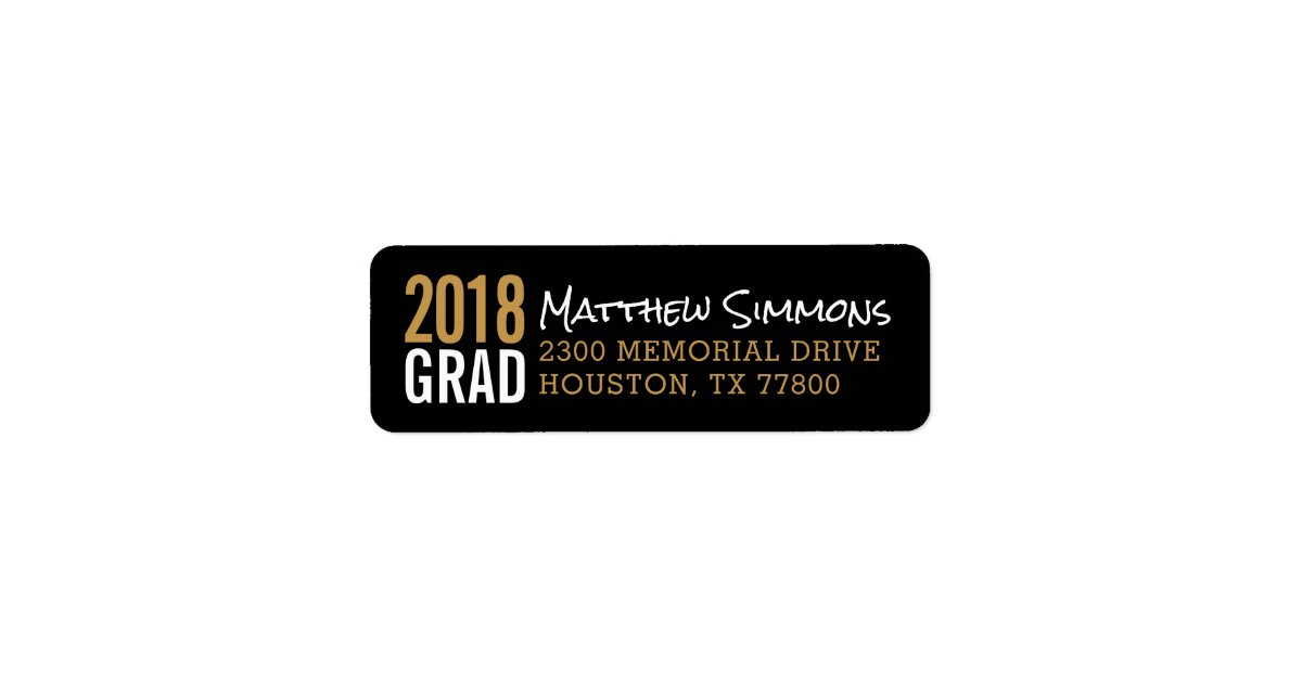 Modern Grad Personalized Return Address Label | Zazzle