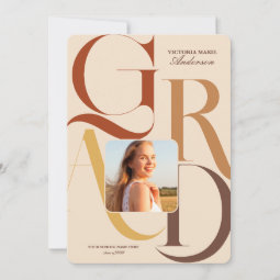 Modern Grad Typography Photo Graduation Announcement | Zazzle