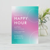 Modern Gradient Happy Hour (Aqua) Invitation | Zazzle