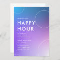 Modern Gradient Happy Hour (Blue) Invitation | Zazzle