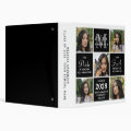 Modern Graduate 5 Photo Black Graduation 3 Ring Binder | Zazzle