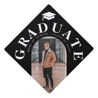 Modern Graduate Arch Photo Graduation Cap Topper | Zazzle
