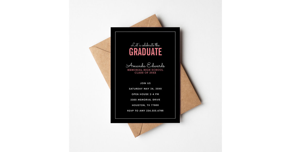 Modern Graduate Graduation Party Invitation | Zazzle