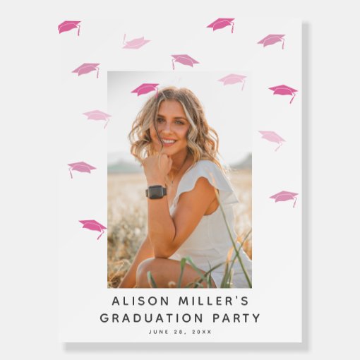 Modern Graduate Graduation Party Welcome Foam Board | Zazzle