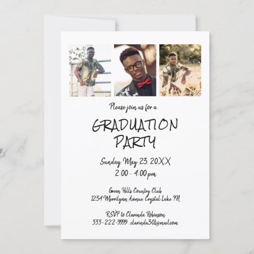 Modern Graduate Hand Lettered Script Party Invitation | Zazzle