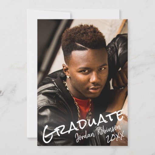 Modern Graduate Hand Lettered Script Party Invitation | Zazzle