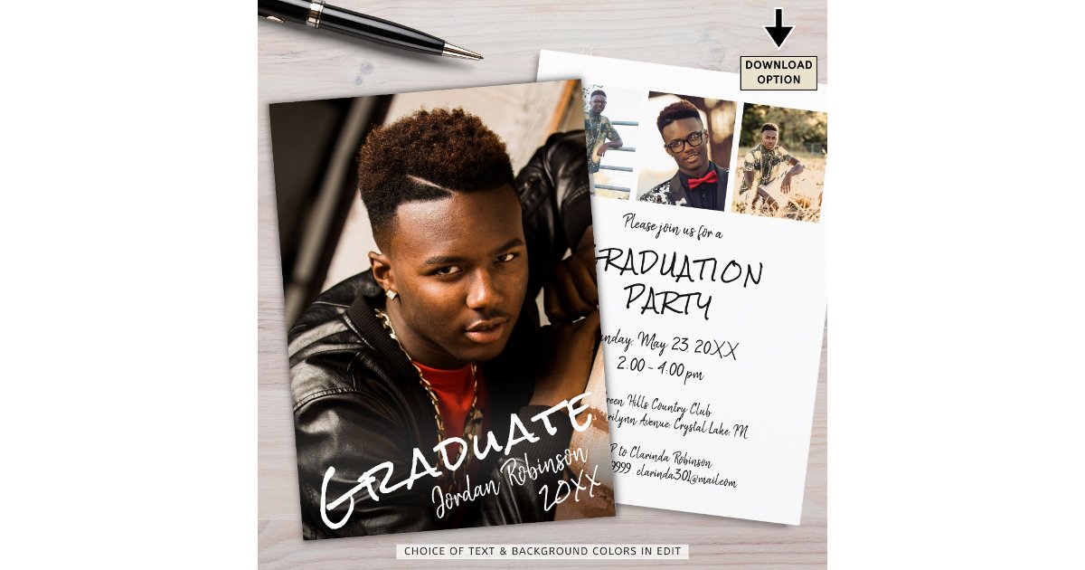 Modern Graduate Hand Lettered Script Party Invitation | Zazzle