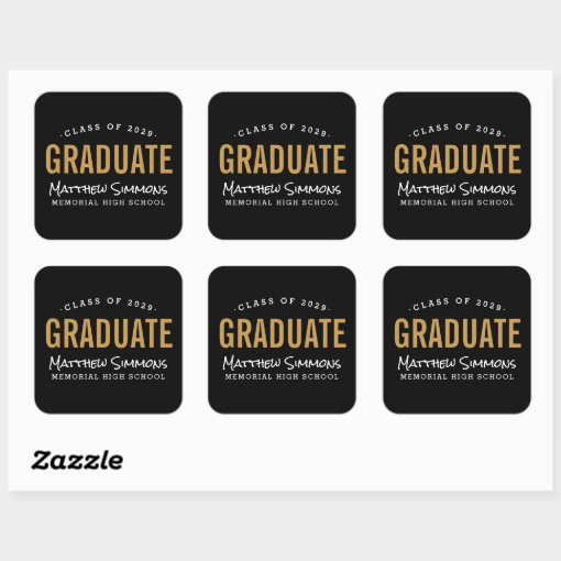 Modern Graduate Personalized Graduation Stickers | Zazzle