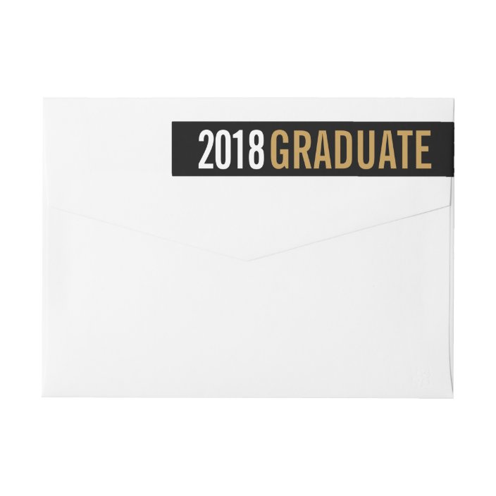 Modern Graduate Personalized Return Address Wrap Around Label | Zazzle.com