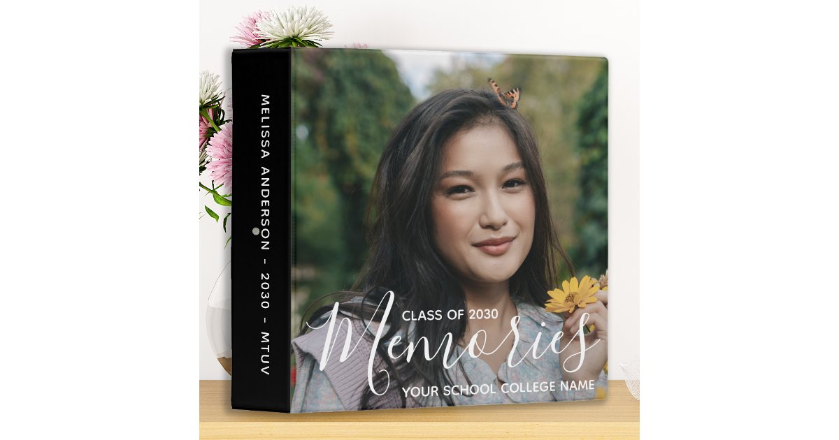 Modern Graduate Photo Album Graduation Memories 3 Ring Binder | Zazzle