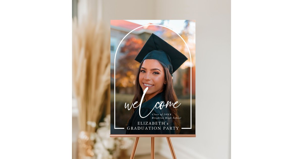 Modern Graduate Photo Arch Graduation Welcome Sign | Zazzle