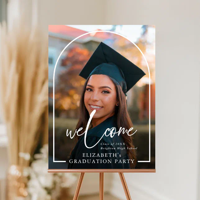 Modern Graduate Photo Arch Graduation Welcome Sign | Zazzle