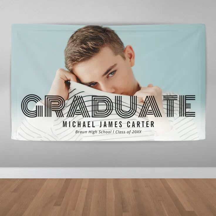 Modern Graduate Photo Graduation Banner | Zazzle