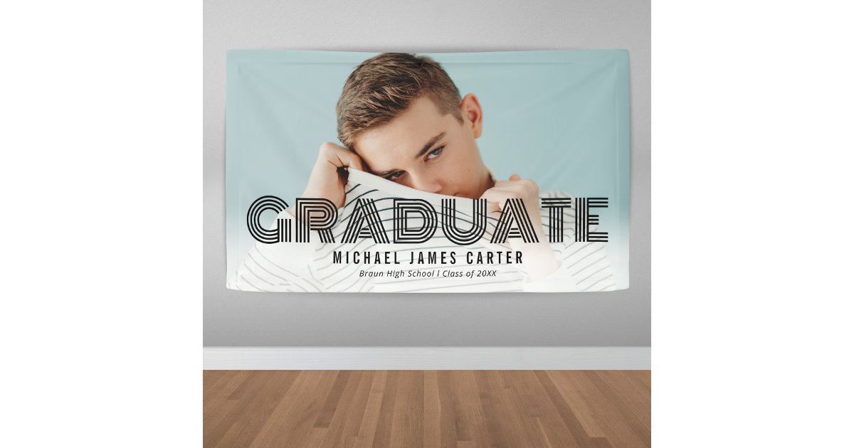 Modern Graduate Photo Graduation Banner | Zazzle