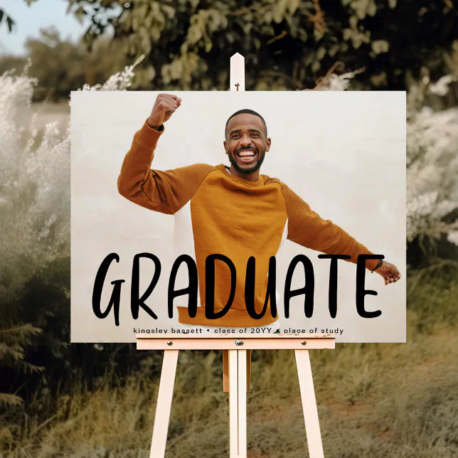 Modern GRADUATE photo graduation Foam Board | Zazzle