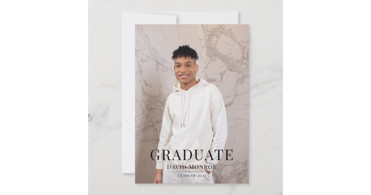 Modern Graduate Photo Graduation Invitation | Zazzle