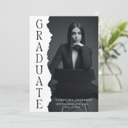 Modern Graduate Photo Magazine Graduation Party Invitation | Zazzle