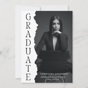 Modern Graduate Photo Magazine Graduation Party Invitation | Zazzle