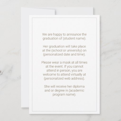Modern Graduate Photo Pandemic Graduation Announcement | Zazzle