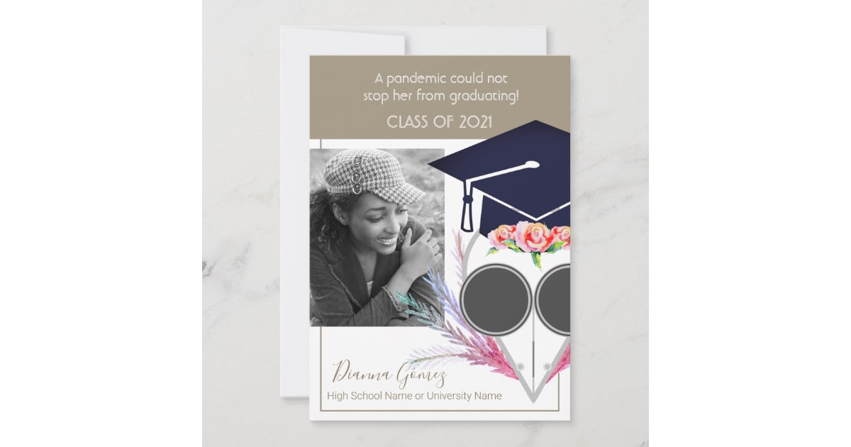 Modern Graduate Photo Pandemic Graduation Announcement | Zazzle