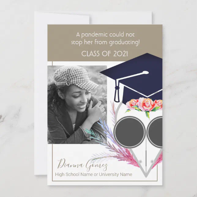 Modern Graduate Photo Pandemic Graduation Announcement | Zazzle