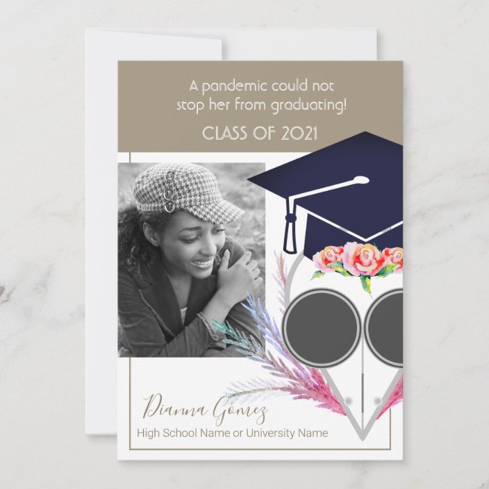 Modern Graduate Photo Pandemic Graduation Announcement | Zazzle.com