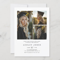 Modern Graduate Script Photo Invitation | Zazzle
